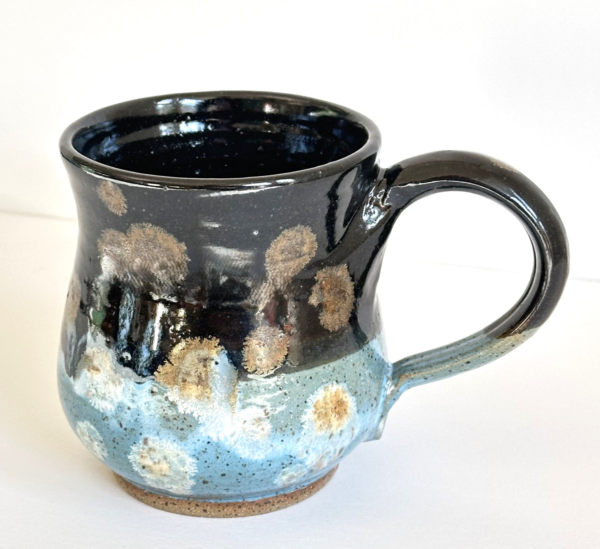 Black, Blue and Gold Spotted Mug – Willowood Pottery
