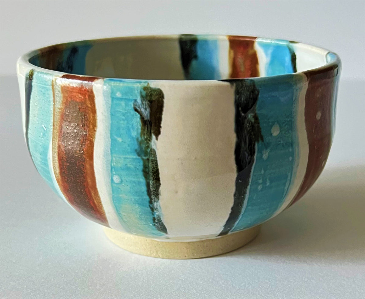 Rice Bowl - Multi-Stripes – Willowood Pottery